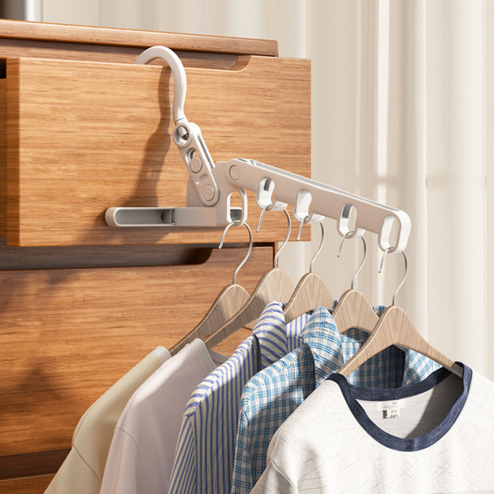 1PC Foldable Travel Hangers Multifunctional Drying Rack Wall Mounted ...