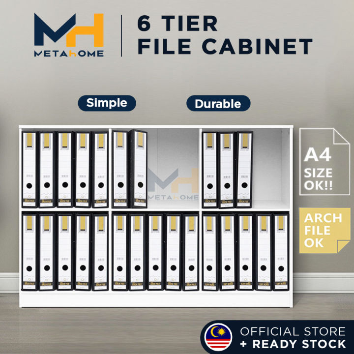 6 Tier MetaHome Office File Cabinet A4 Bookshelf Rak Buku A4 Kabinet ...