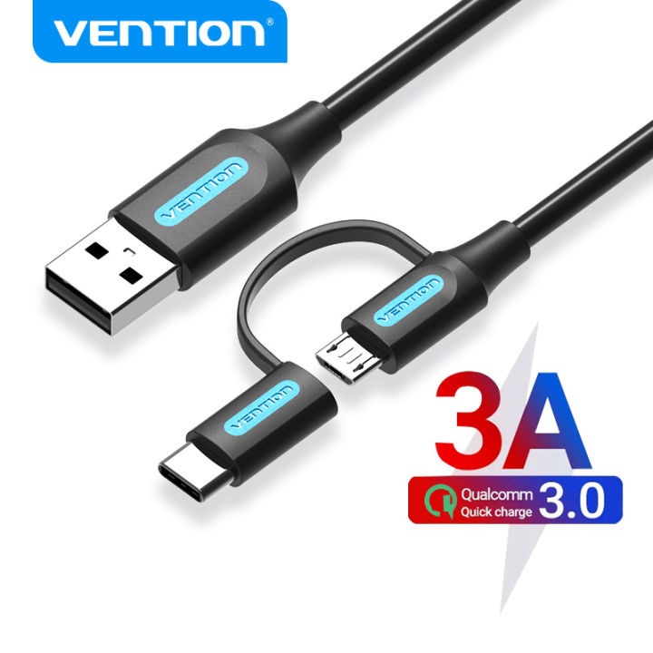Vention Usb Cable Usb 20 A To Micro B Type C Cable Male To Male 2 In 1 7481