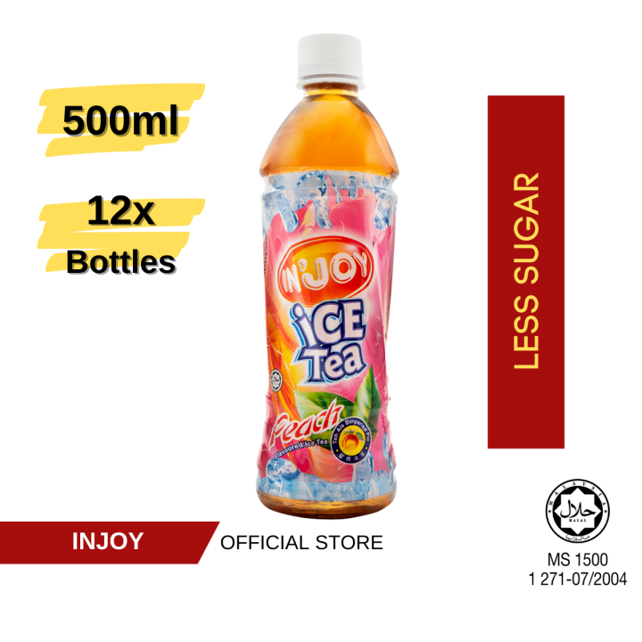 [BUNDLE] InJoy Peach Iced Tea 500ml x 12 bottles | Lazada