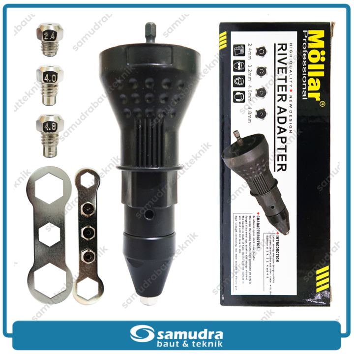 MOLLAR Kepala Bor Rivet Adaptor Riveter Gun Paku Tang Mesin Konverter ...