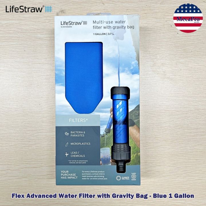 LifeStraw® Flex Advanced Water Filter with Gravity Bag - Blue 1 Gallon ...