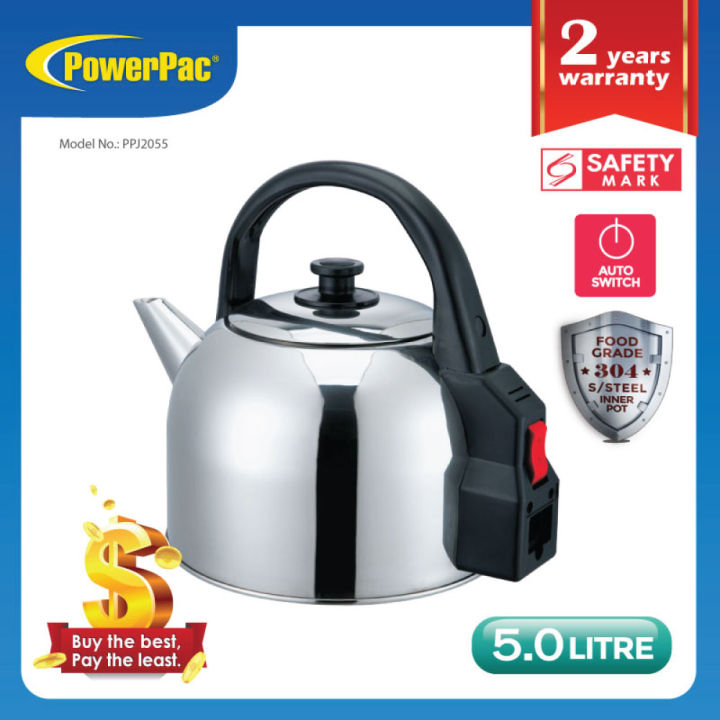 PowerPac Electric Kettle 5L Stainless Steel ( PPJ2055) | Lazada Singapore