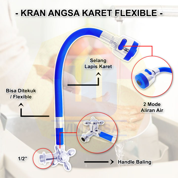 KRAN ANGSA FLEXIBEL KARET FLO - KRAN ON OFF | Lazada Indonesia