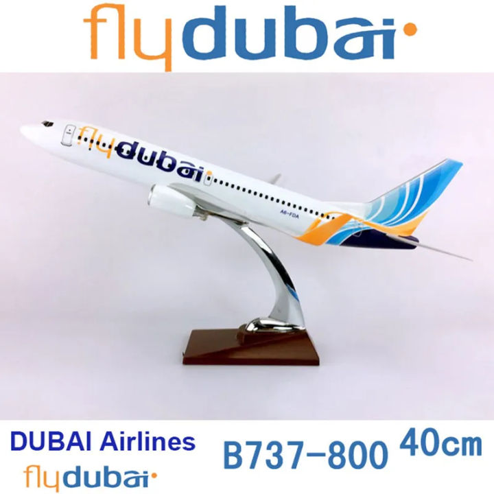 40CM 1:111 Fly Dubai Boeing B737-800 Airlines Diecast Resin Plane Model ...