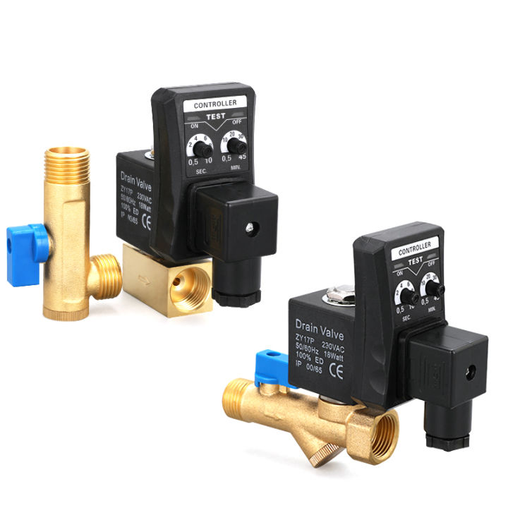 AC 220V 1/2" inch Electric Timer Auto Water Valve Electronic Drain ...