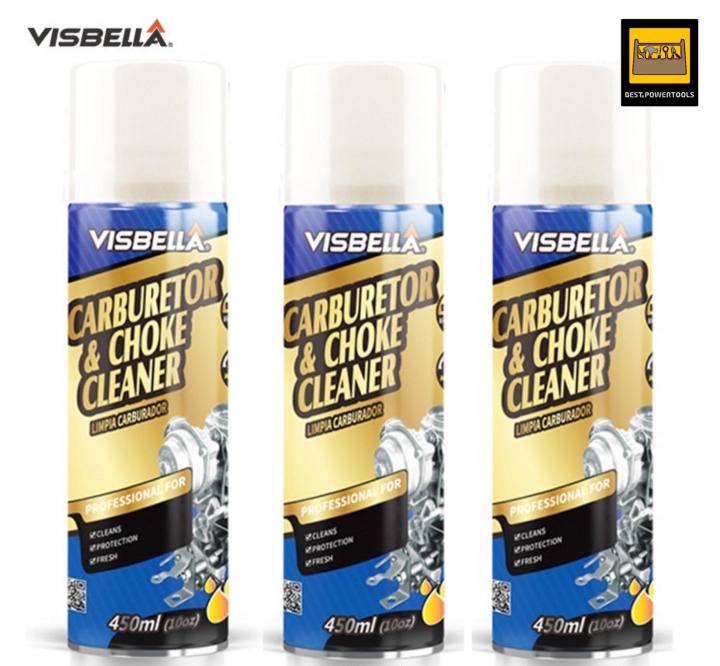 VISBELLA CARBURETOR & CHOKE CLEANER 450ML สเปรย์ทำความสะอาดเครื่องยนต์ น้ำยาล้างคราบน้ำมัน ...