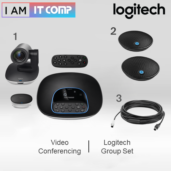 Logitech Group Set for Video Conferencing for Mid to Large Meeting Room ...