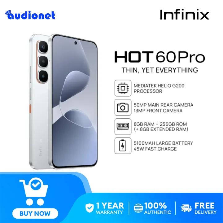 Infinix HOT 60 Pro Smartphone | 8GB+256GB | MediaTek Helio G200 | 6.78 ...