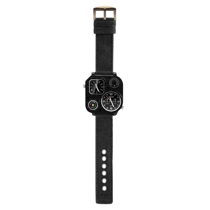 Men Dual Time Zone Quartz Wrist Watch with Compass | Lazada Singapore