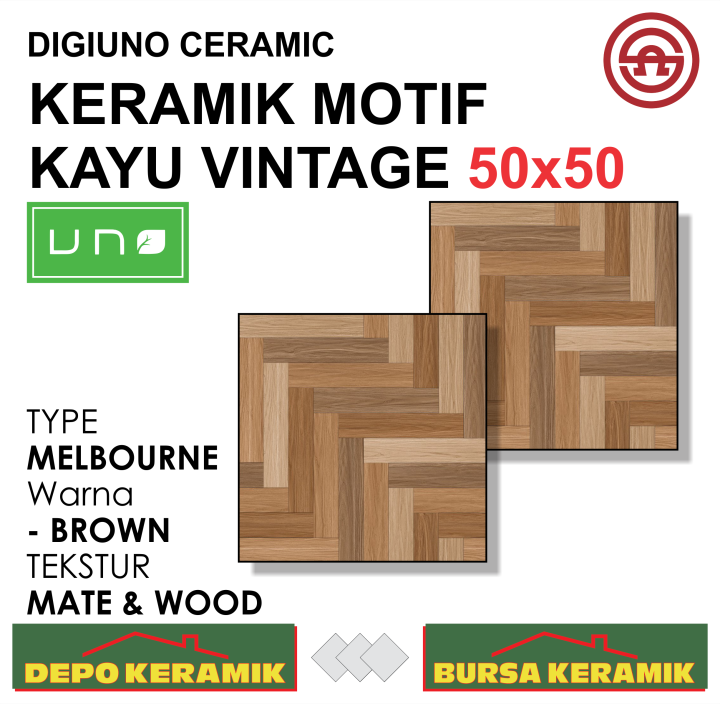 Keramik Motif Kayu 50x50 MELBOURNE BROWN -UNO- Matt&Wood | Lazada Indonesia