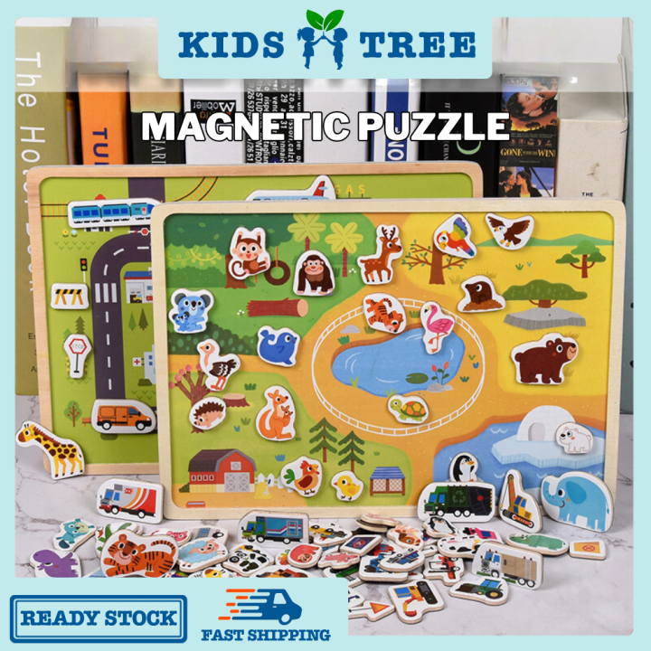 Magnetic Color Maze Wooden Sorting Toys Zoo Animal Traffic Car Toys ...