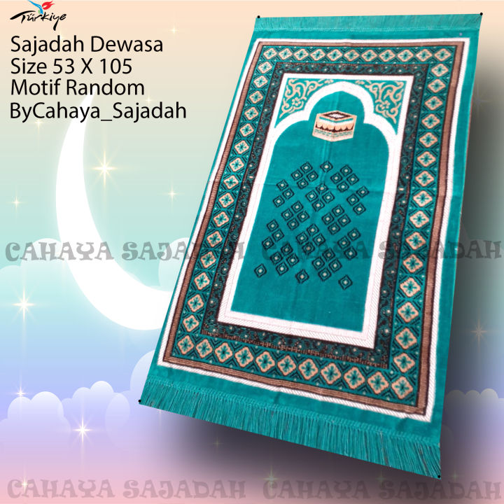 Sajadah Turki Dewasa ukuran Medium 53 cm x 105 cm/ Tebal Halus Lembut ...