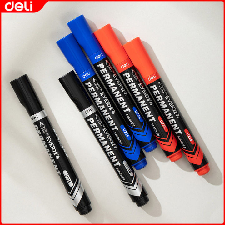 Deli Marker Pen Color Pen Permanent Marker School Supplies For High School Graffiti Marker Black ...