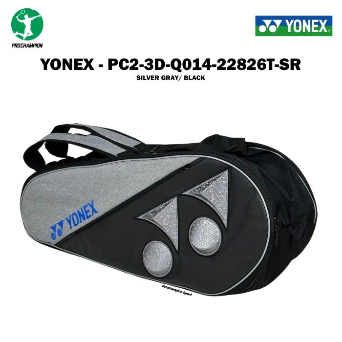 NEW Tas Badminton YONEX 3D 22826T SR 22826 BT6 Silver Grey Black ...