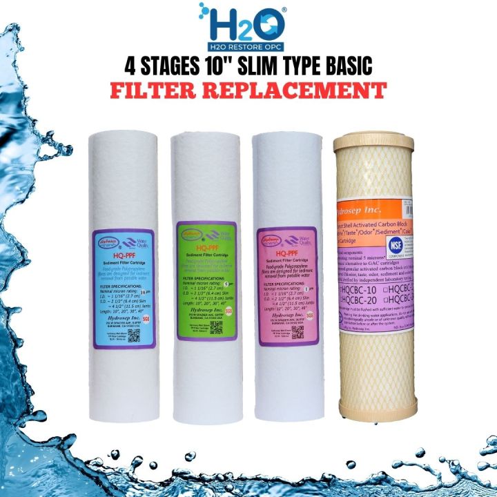 Water Filter 4 stages 10" Slim Type Basic Filter Replacement | Lazada PH