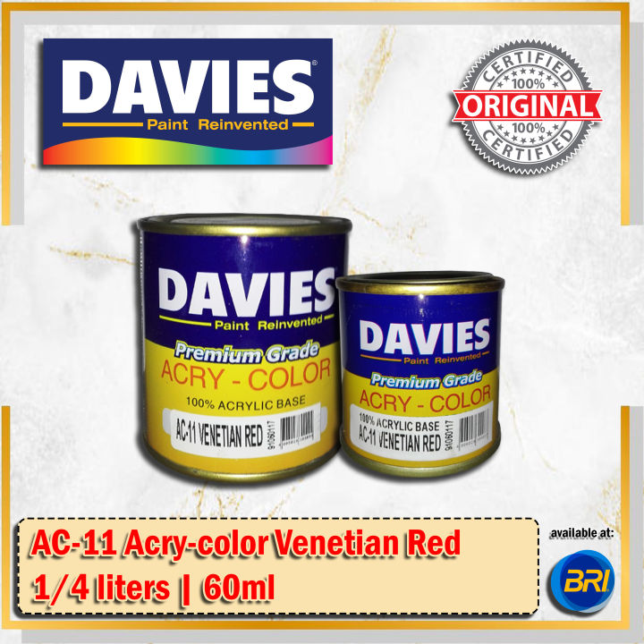 DAVIES AC-11 Acry-color Venetian Red [1/4L | 60ml] | Lazada PH