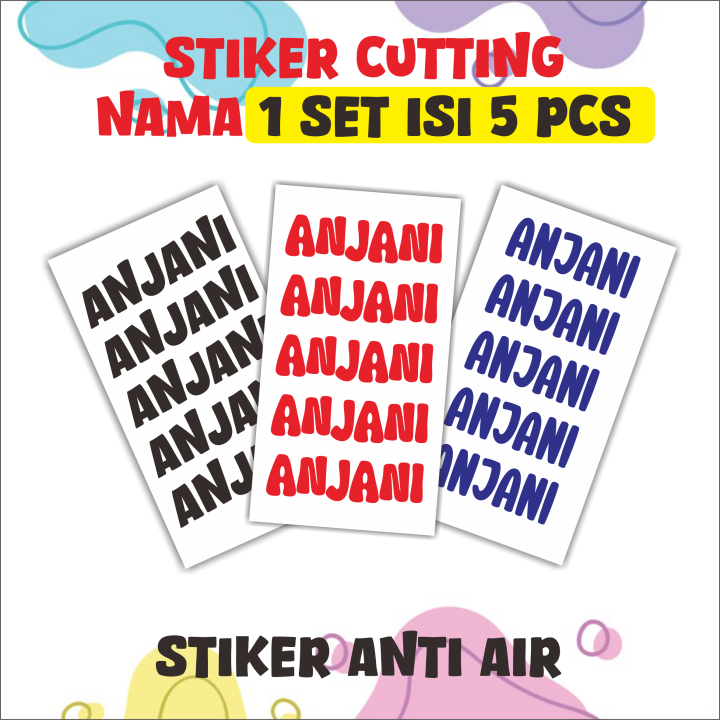 Stiker label Nama Stiker Custom Nama Stiker Cutting Nama Stiker Nama ...