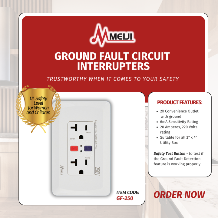 GFCI Ground Fault Circuit Interrupter [Meiji GFCI Duplex Parallel ...