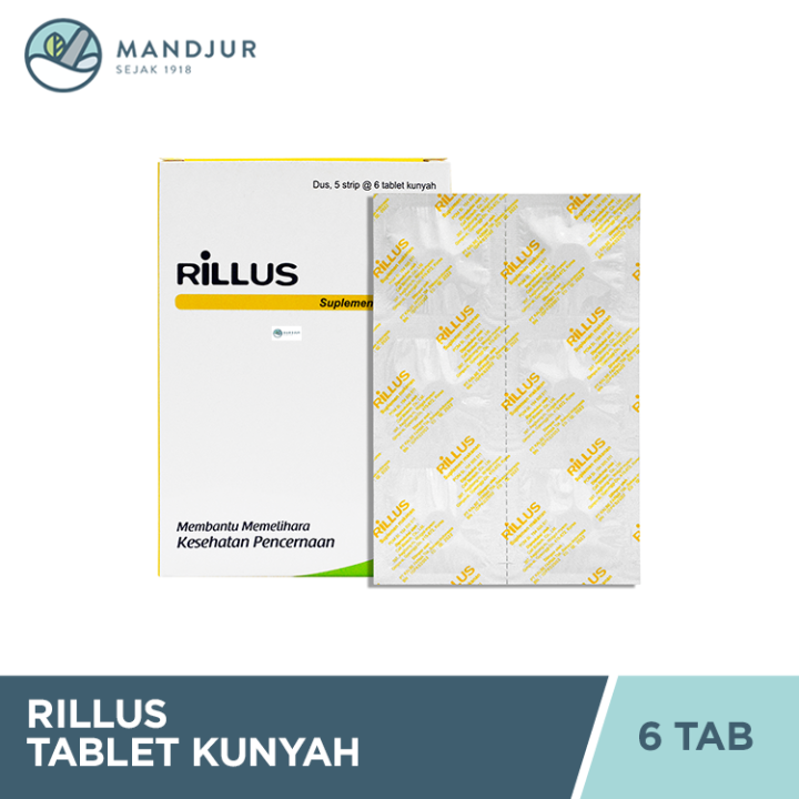 Rillus Strip 6 Tablet - Suplemen Pencernaan, Diare, Sembelit, Kolik ...