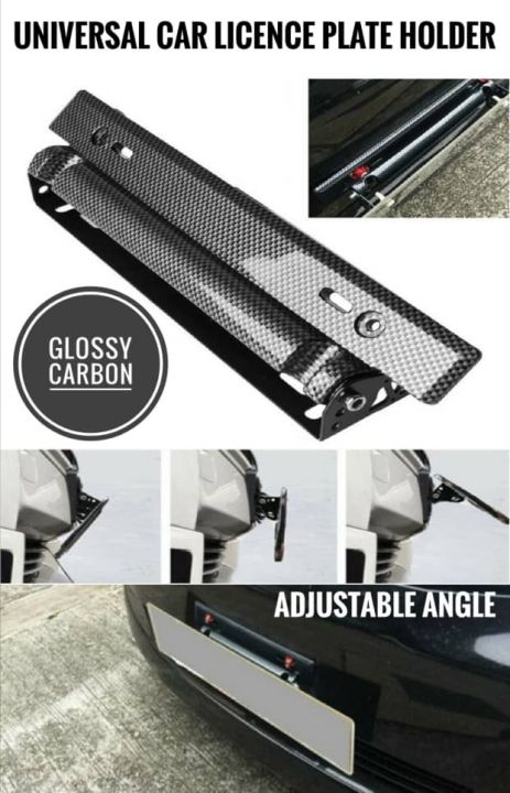 Car Number Plate Holder 6D Carbon License Plate Frame Holder Adjustable ...