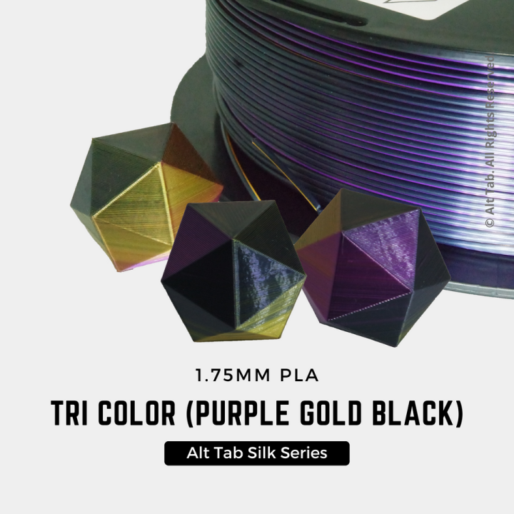 (Local Stock) Silk Tri Color Purple/Gold/Black PLA 3D Printer Filament ...