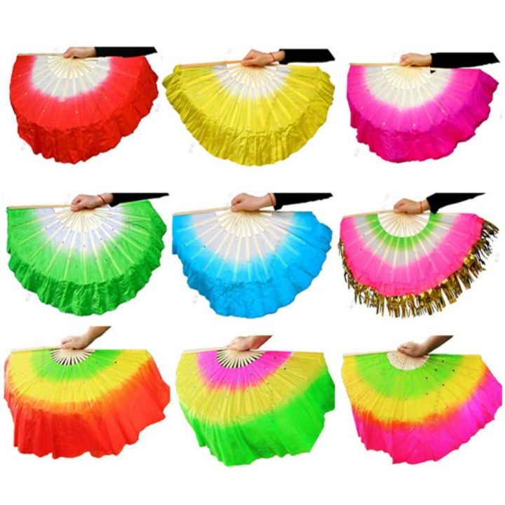 NCNC Handmade Yangko Dance Fan Half Circle Silk Classical Belly Dance ...