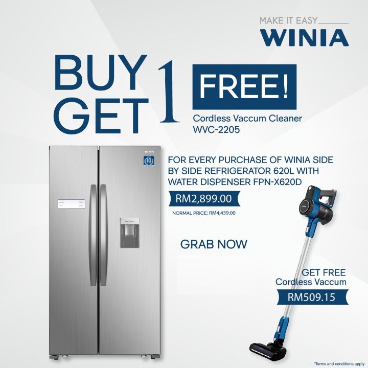WINIA SIDE BY SIDE REGRIGERATOR 620L FPN-X620D W/ WATER DISPENSER | Lazada