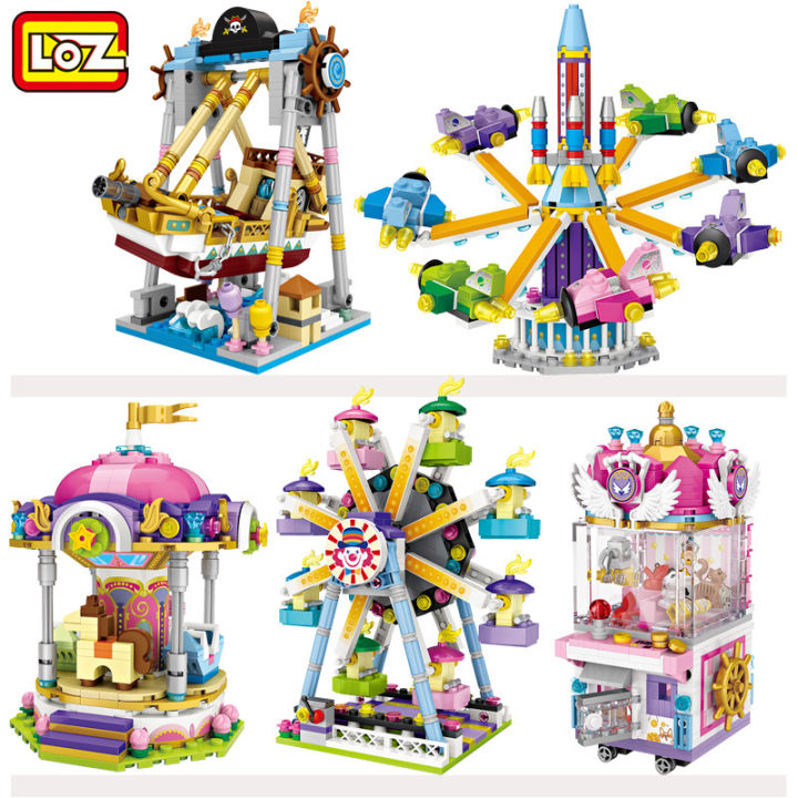 LOZ Building Blocks ferris wheel Toys A carousel Plastic Assembly ...