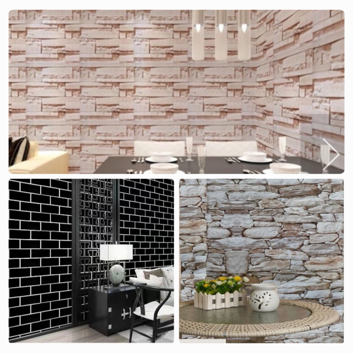 Sticker Dinding Motif Batu Bata Wallpaper Dinding Batu Bata Wallpaper ...