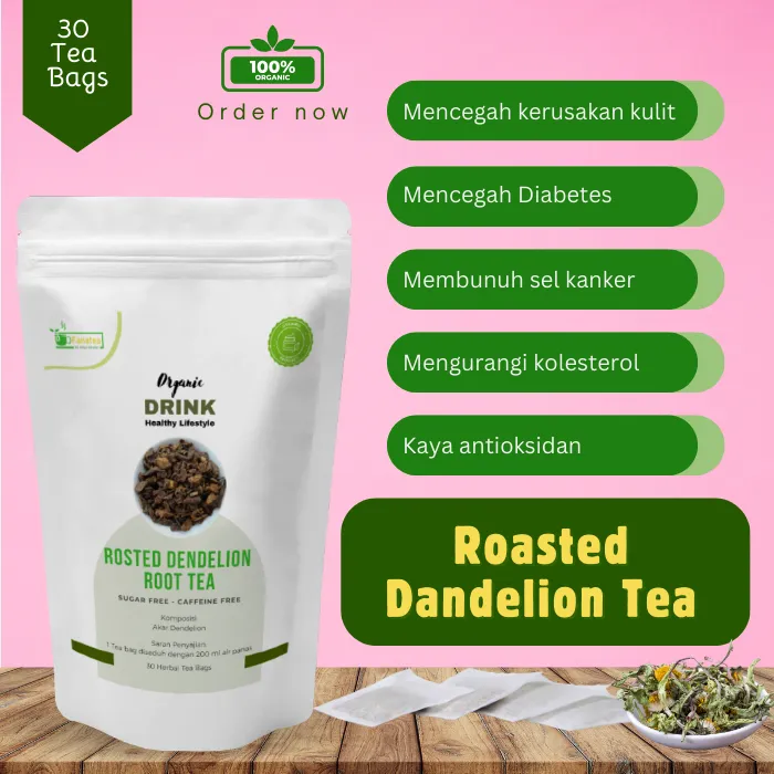 Roasted Dandelion Root Tea - Teh celup akar Dandelion - varian isi 10 ...