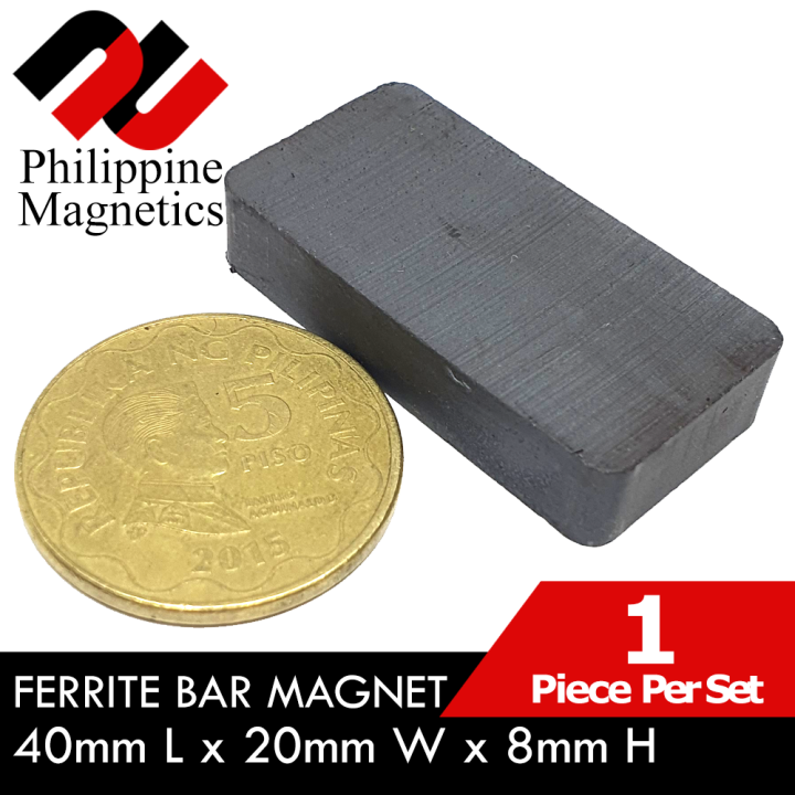 40mm L x 20mm W x 8mm Th Super Strong Ceramic Rectangular Ferrite Bar ...