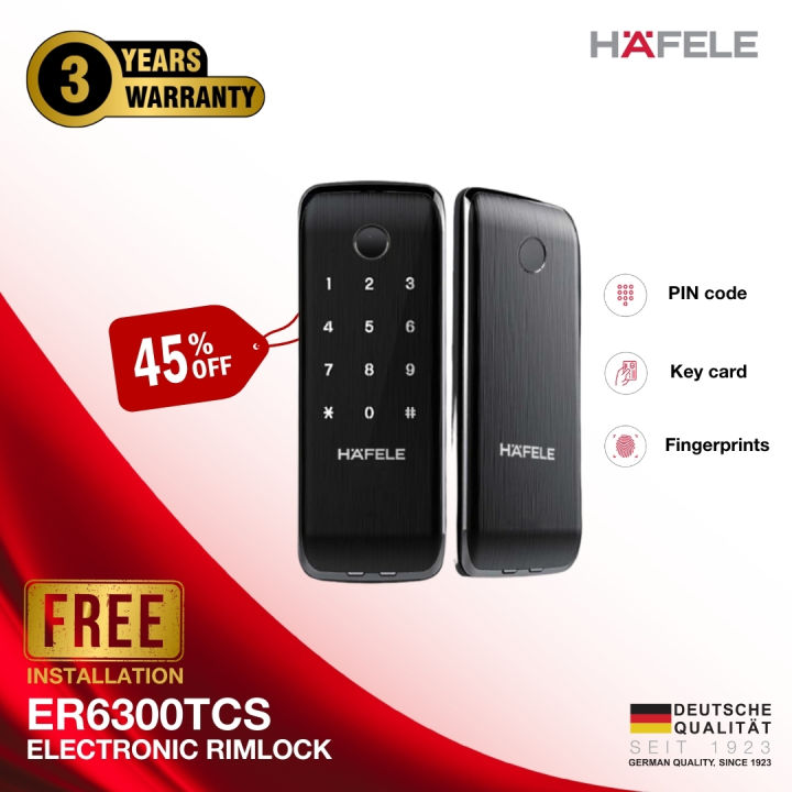 FREE INSTALLATION! Hafele Electronic Rimlock - ER6300TCS & ER6330TCS for Sliding Doors ( PIN ...