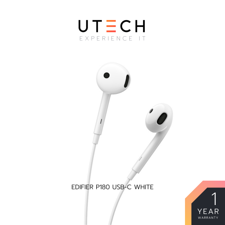 หูฟัง EDIFIER P180 USB-C Semi-In-Ear Earphones (WHITE) by UTECH ...