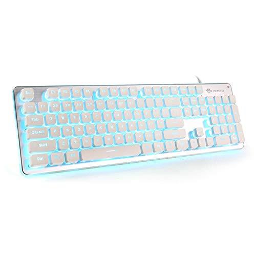 FIREWOLF 104 Keys Mechanical Feeling Keyboard USB Wired Silent RGB ...