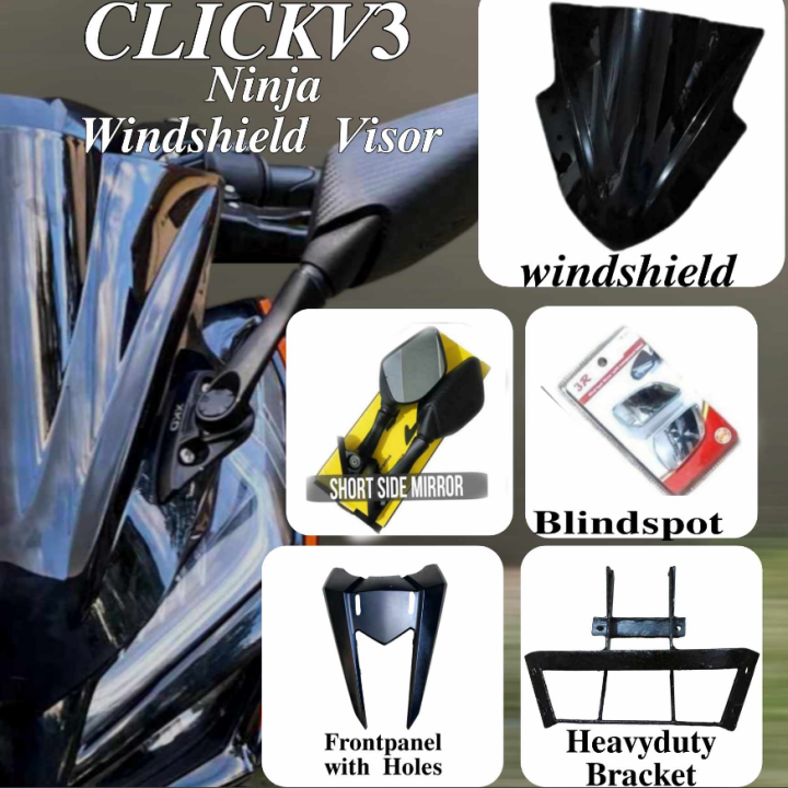 Click v3 Ninja Windshield Visor With Heavyduty bracket NO RUST | Lazada PH