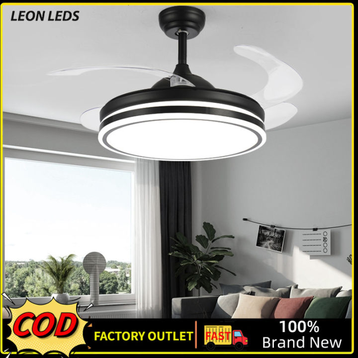 Luxurious Invisible Ceiling Fan With Lights Smart Remote Control 6 ...