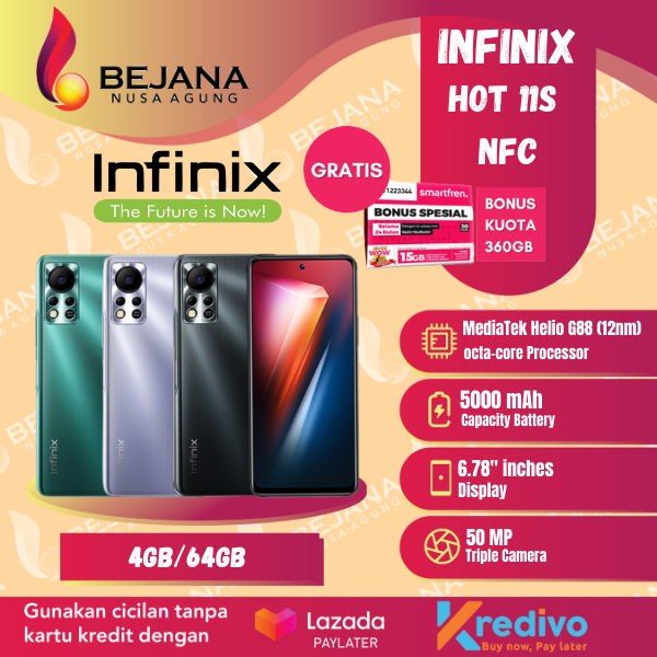 Infinix Hot 11S NFC [X6812B] Smartphone ( Ram 4GB / Rom 64GB ...