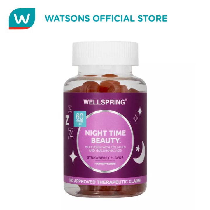 WELLSPRING Night Beauty Melatonin Strawberry Flavor 60 Gummies (180g ... WELLSPRING Night Beauty Melatonin Strawberry Flavor 60 Gummies (180g ...