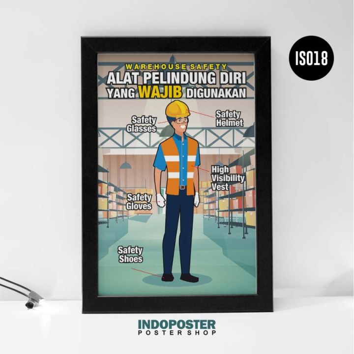 Poster K3 Safety Gudang Warehouse APD yang WAJIB digunakan A3 45X30cm ...
