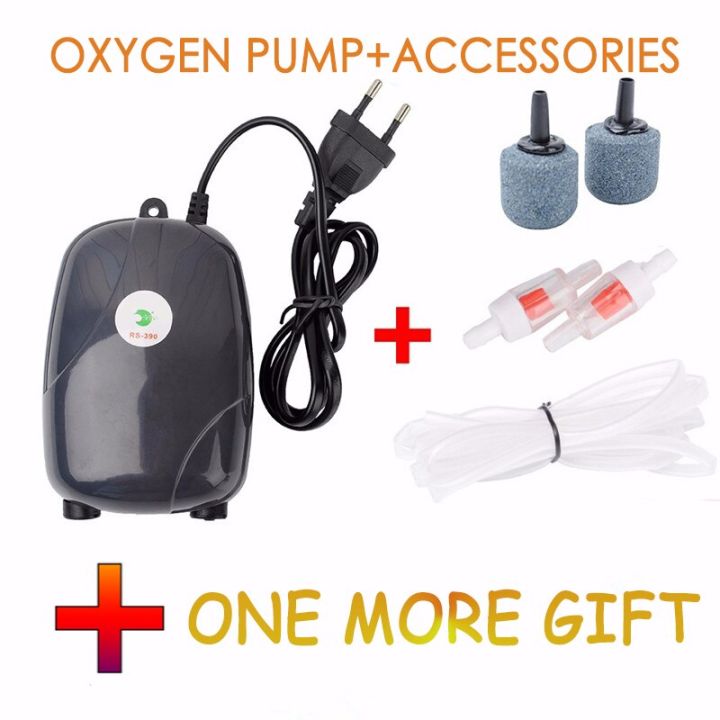 Aquarium Air Pump Fish Tank Mini Compressor Single Double Outlet With ...
