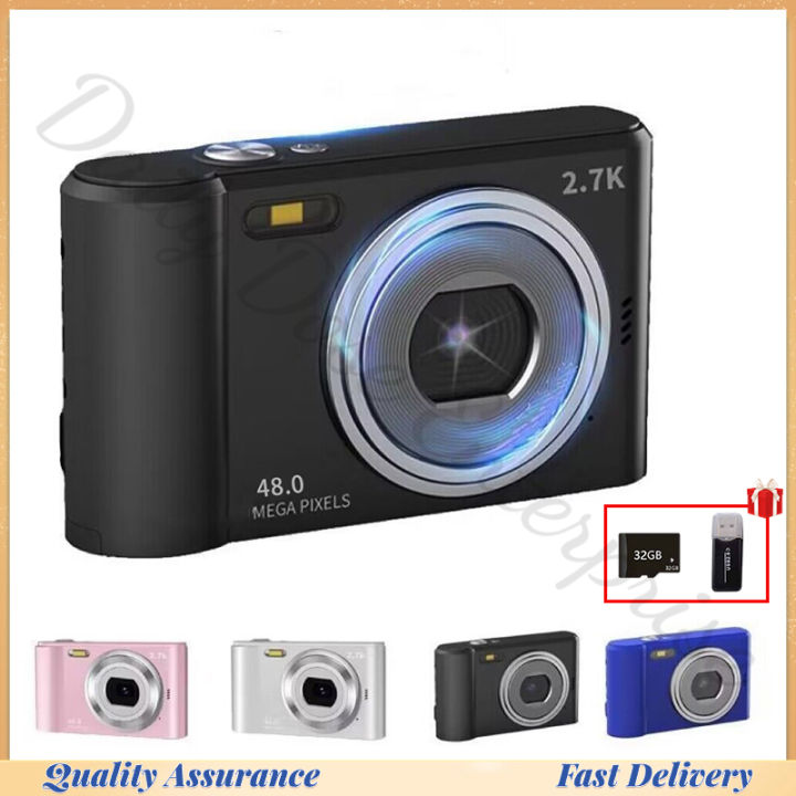 【WIth 32G SD Card】Small Cute Digital Camera 2.7K IPS Screen 8X Zoom ...