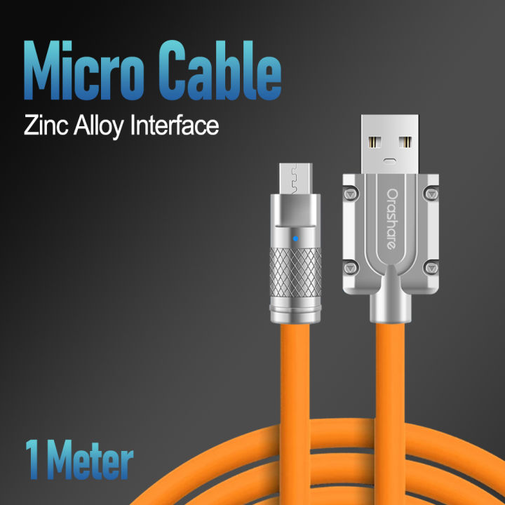 Orashare OC04 USB to Micro Cable 2.4A Fast Charging Data Transfer Cable Wire TPE Cord 1M Micro ...