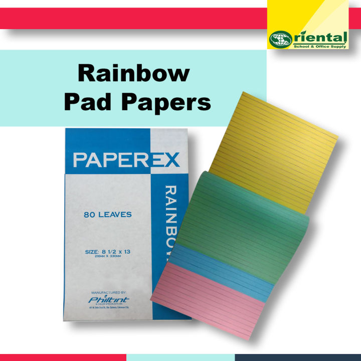 Rainbow Colored / Yellow Pad Papers - Neon Colors Rainbow Pads - Yellow ...