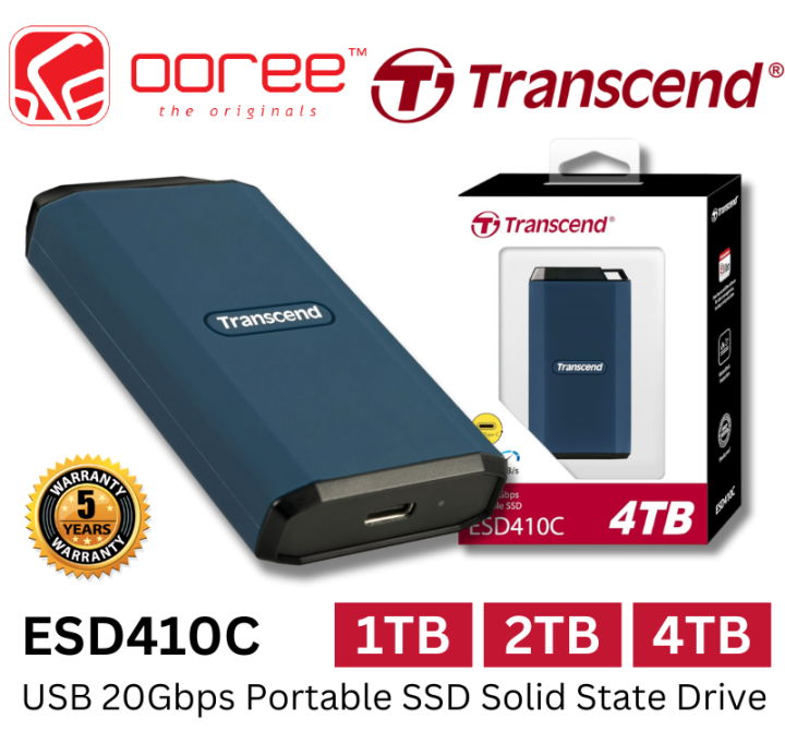TRANSCEND EXT SSD ESD410C USB 20GBPS EXTERNAL SOLID STATE DRIVE WITH 3D ...