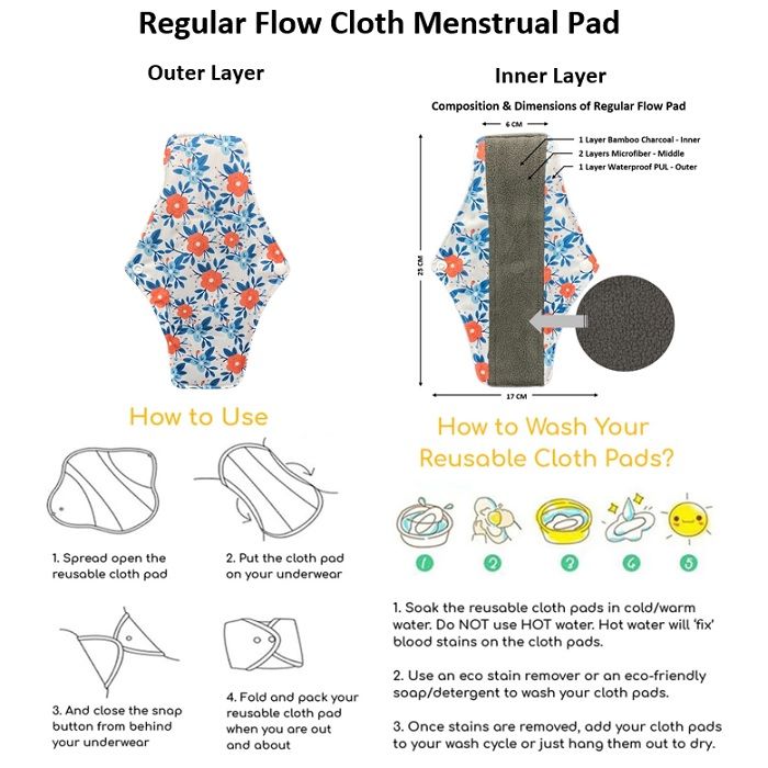 Eco-friendly Organic Regular Flow Cloth Menstrual Pad | Lazada PH