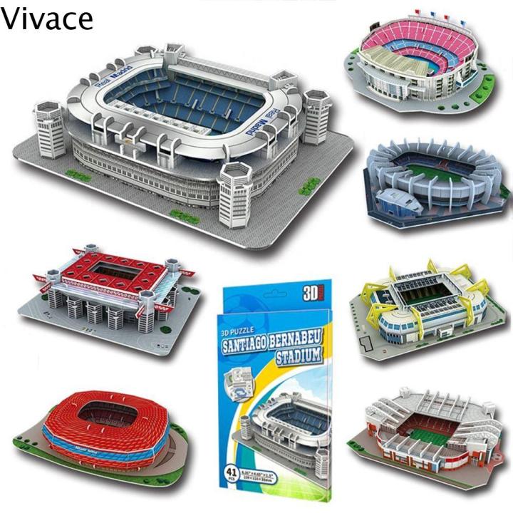 Paper Miniature Football Stadiums Assemble DIY 3D Soccer Stadium Puzzle ...