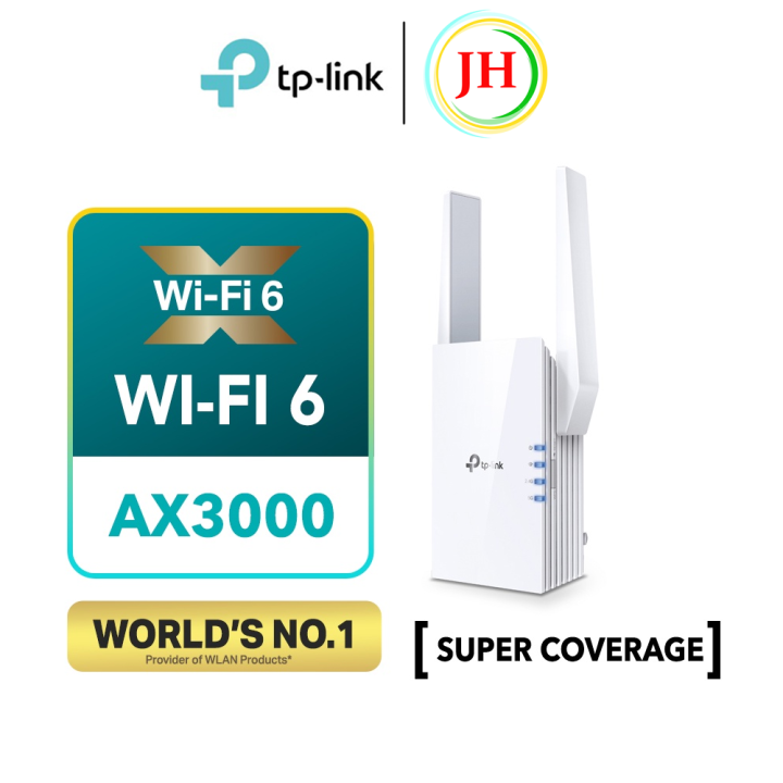 TP-LINK AX3000 ( 2.4Ghz + 5Ghz ) OneMesh Gigabit Repeater WiFi 6 ...