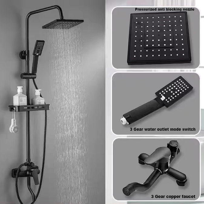 304 Stainless Steel shower set with faucet bidet Hot and Cold Square ...