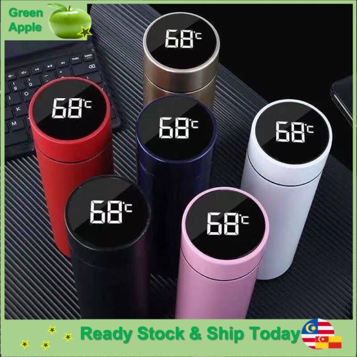 GreenApple-304 Stainless Steel Food Grade Temperature Bottle Flask LED ...